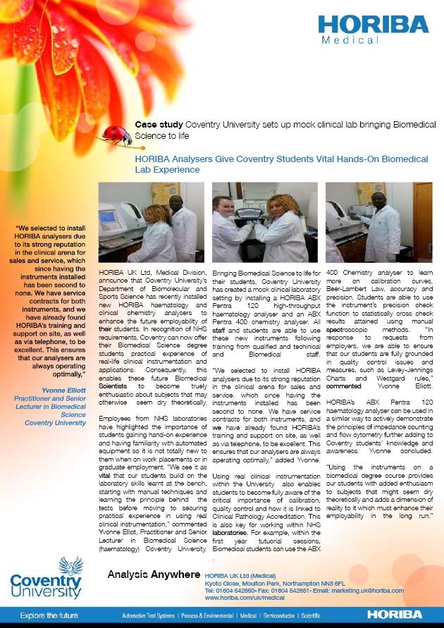 Case Studies - Feedback from HORIBA healthcare customers