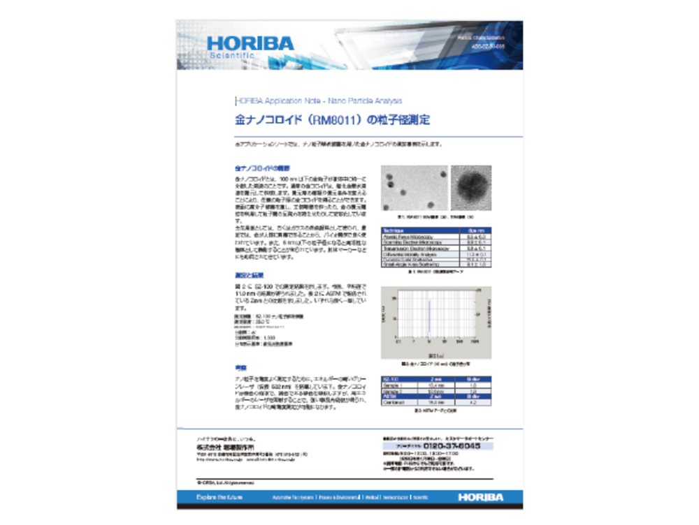 nanoPartica SZ-100V2 Series ナノ粒子解析装置 - HORIBA