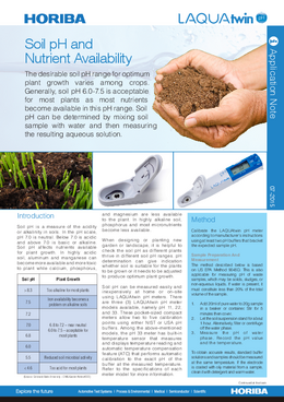Soil pH and Nutrient Availability - HORIBA