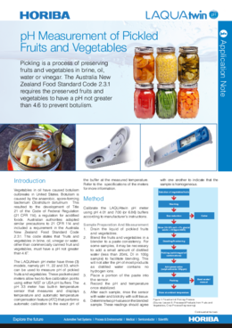 pH Measurement of Pickled Fruits and Vegetables - HORIBA