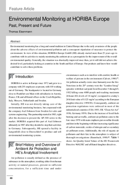 50th Anniversary of HORIBA, Ltd. Products and Technology of HORIBA ...