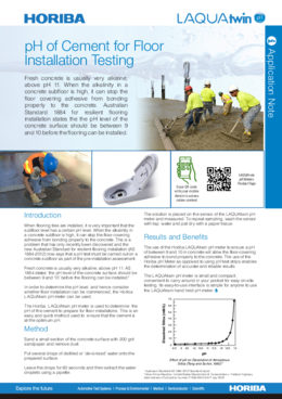 pH of Cement for Floor Installation Testing - HORIBA