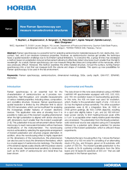 How Raman Spectroscopy can measure nanoelectronics structures