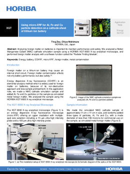 Using micro-XRF for Al, Fe and Cu particle detection on a cathode sheet of lithium ion battery ...