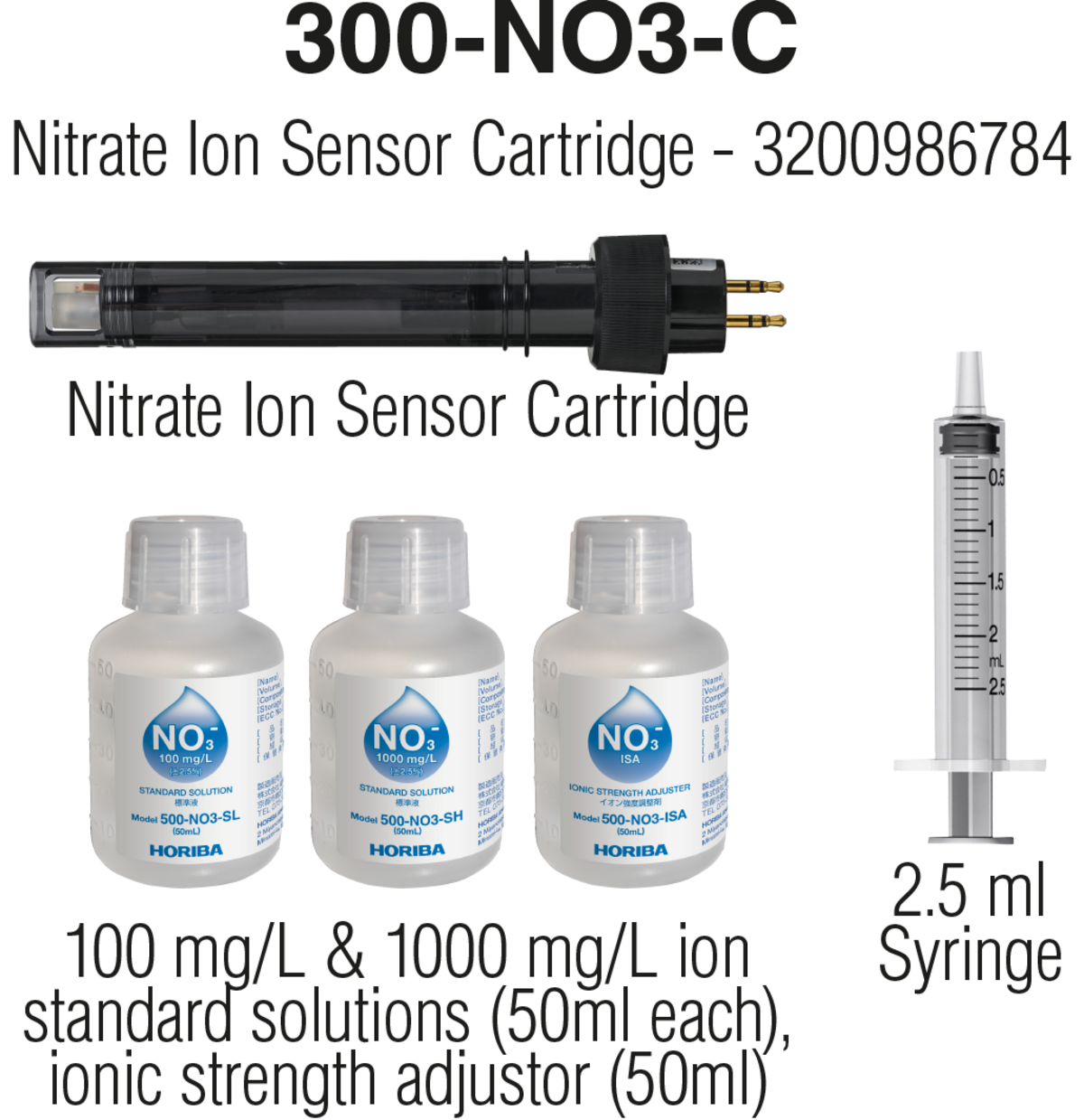 300-NO3-C Nitrate Ion Sensor Cartridge Nitrate Ion Sensor Cartridge - HORIBA