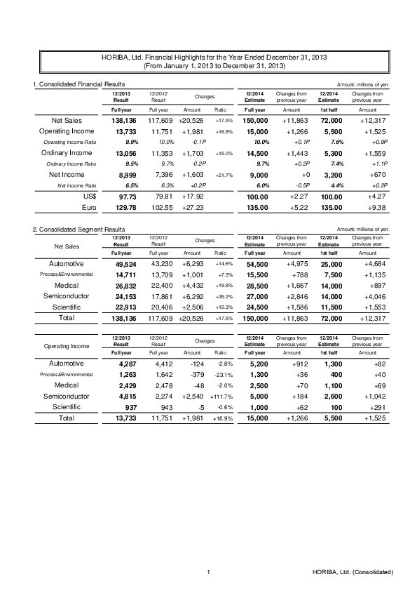 Financial Statements - HORIBA