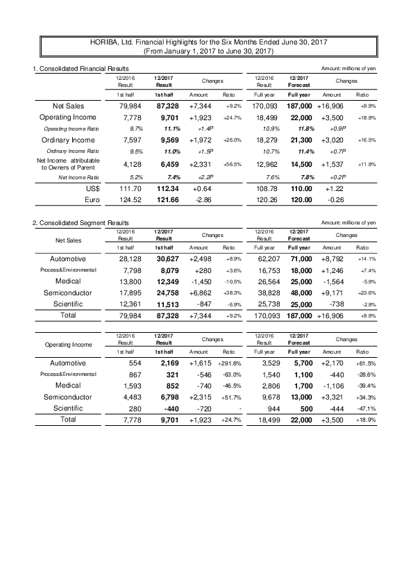 Financial Statements - HORIBA